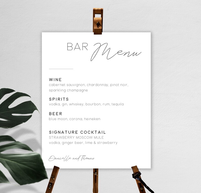 Menu and Bar Drinks Menu (various Sizes) - Floral Collection Collection ...