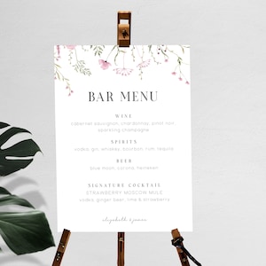 Menu and Bar Drinks Menu (various Sizes) - Rose Collection - Editable ...