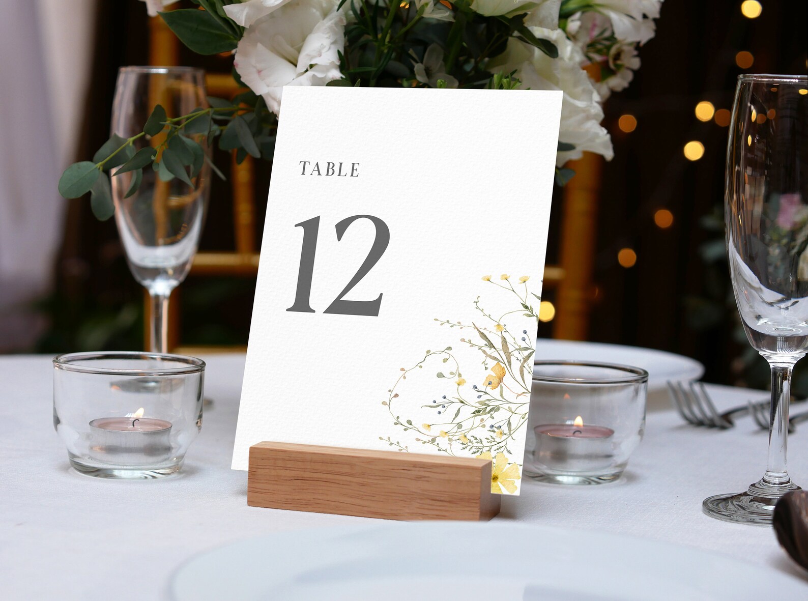 Table Numbers Template - Bloom Collection - Editable, Printable - Chic ...