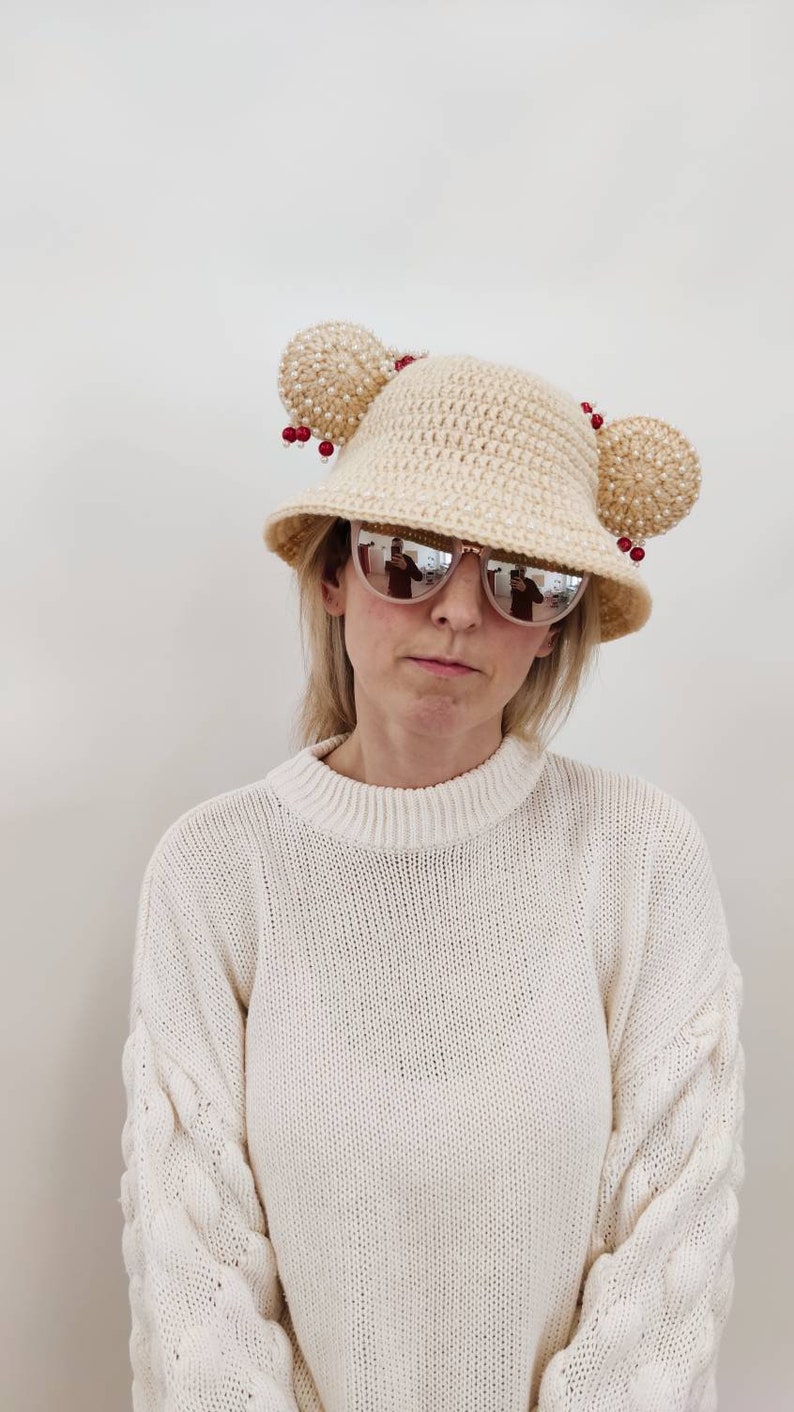Bucket Hat Crochet, Womens Hat, Handmade Bucket Hat, Beaded Hat ...