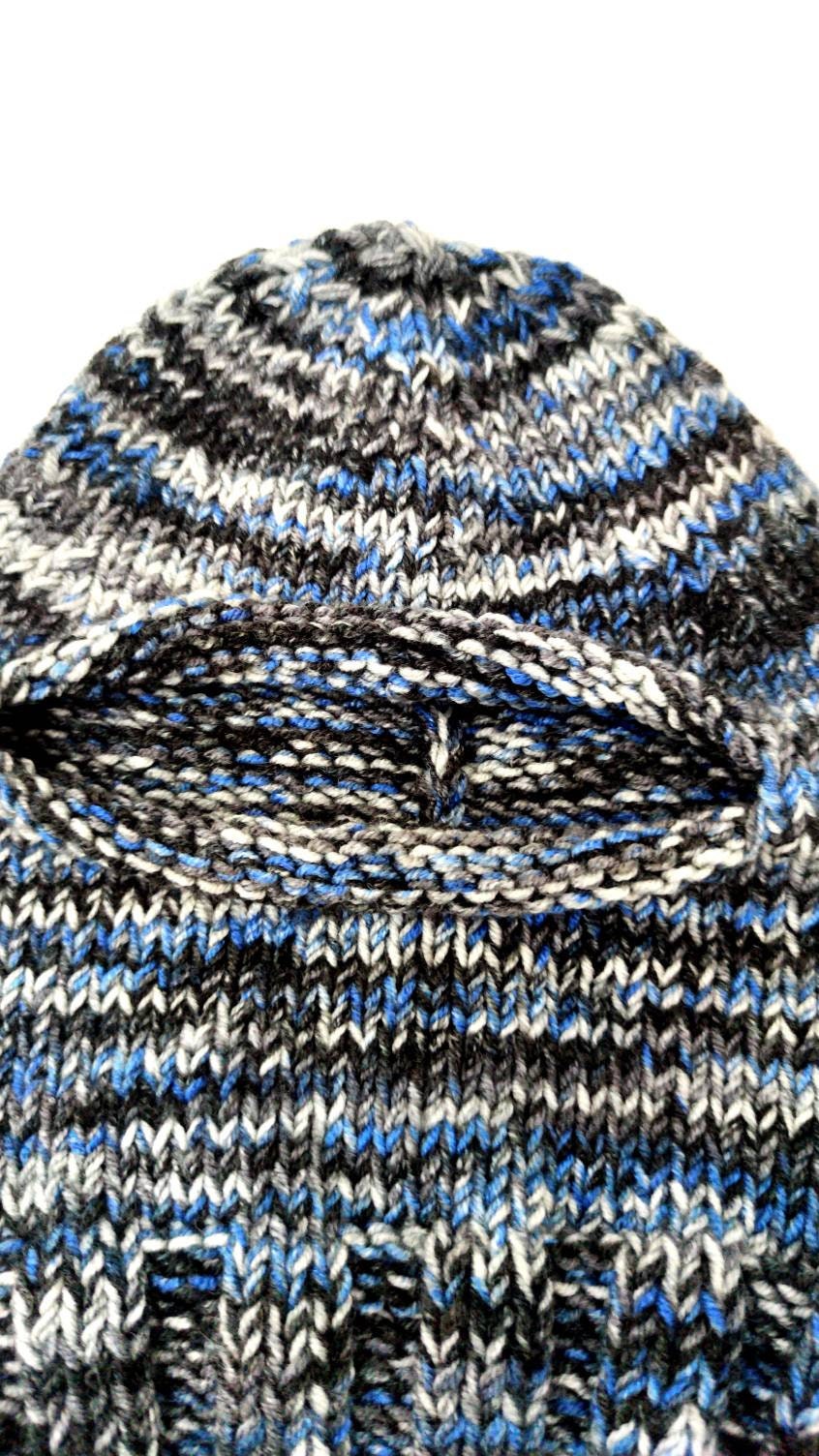 Knitted Helmet, Mens Blue/ Gray Head Mask, Knitted Mens Ski Mask, Mens ...