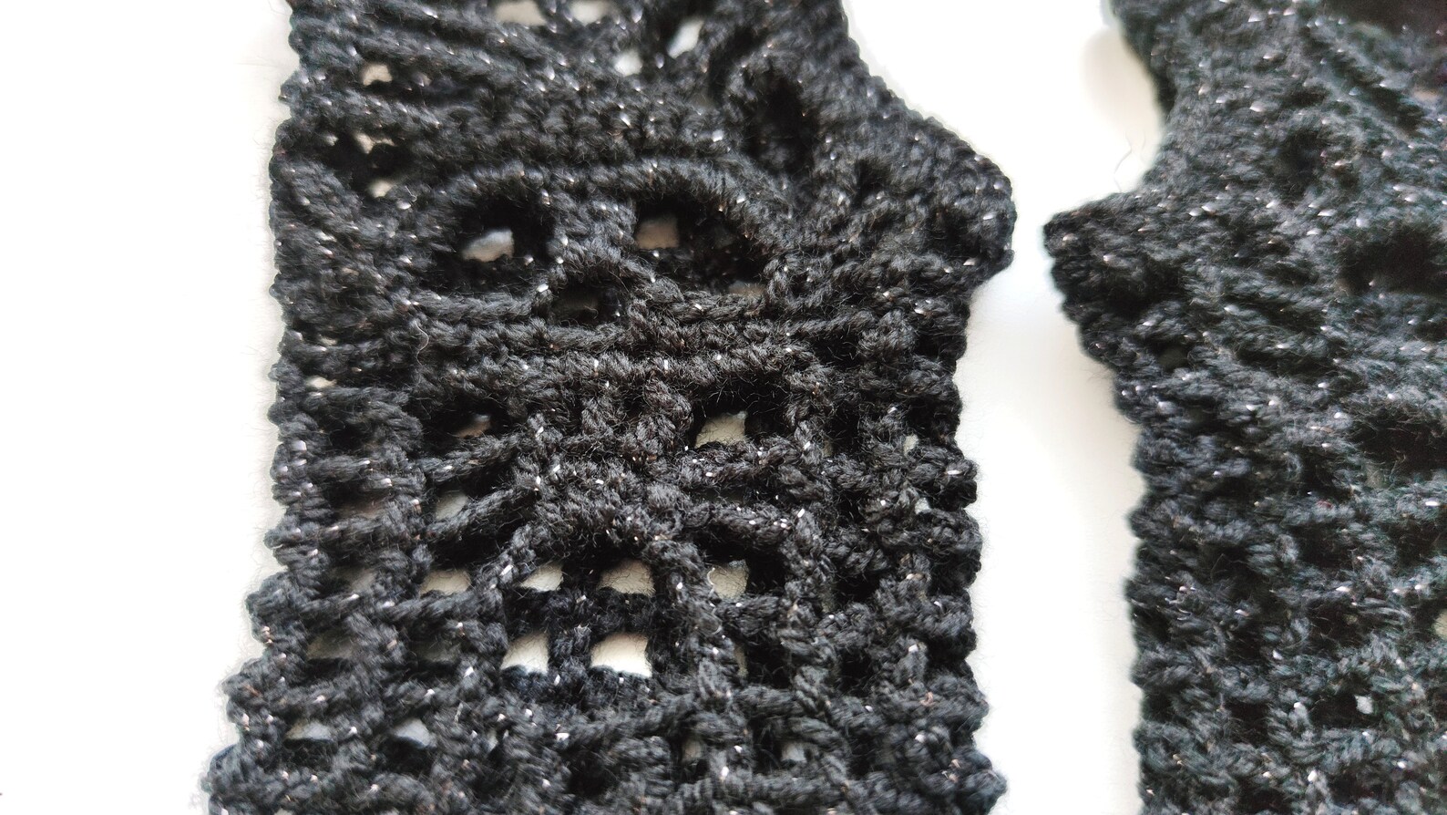 Skull Black Gloves, Gothic Metalic Silver Black Gloves, Skull Crochet ...