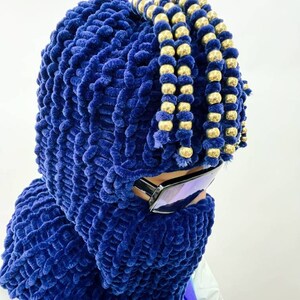 Mask, Dreadlocks Balaclava, Dreadlocks Mask, Blue Gold Knit Mask ...