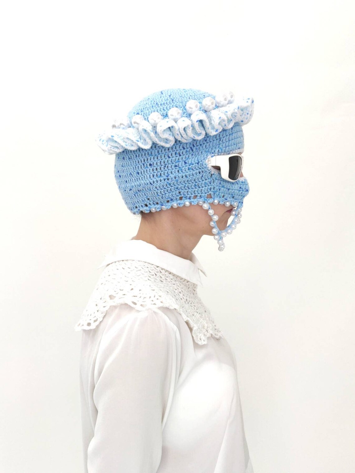 Balaclava, Mask, Womens Mens Royal Balaclava, Crochet Sky Blue Mask ...