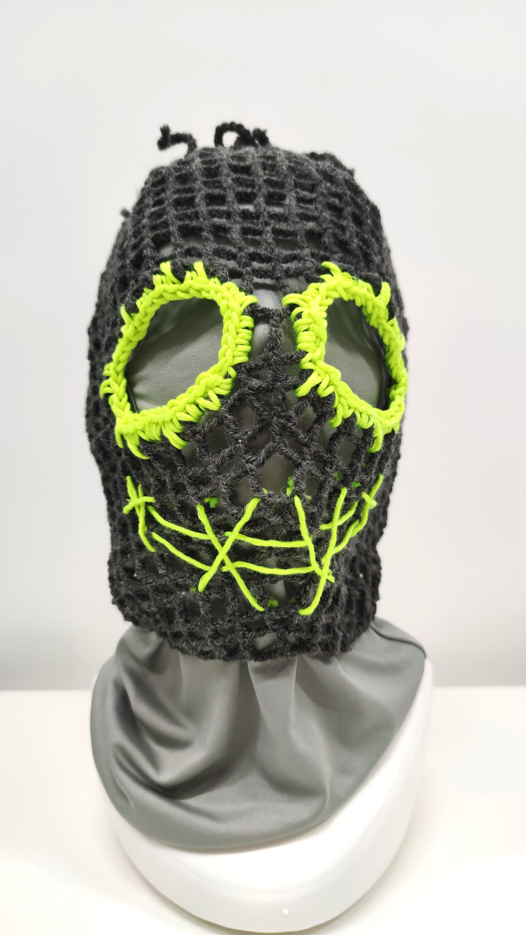 Neon Mask, Neon Balaclava, Gray Green Party Mask, Glow in the Dark Mask ...