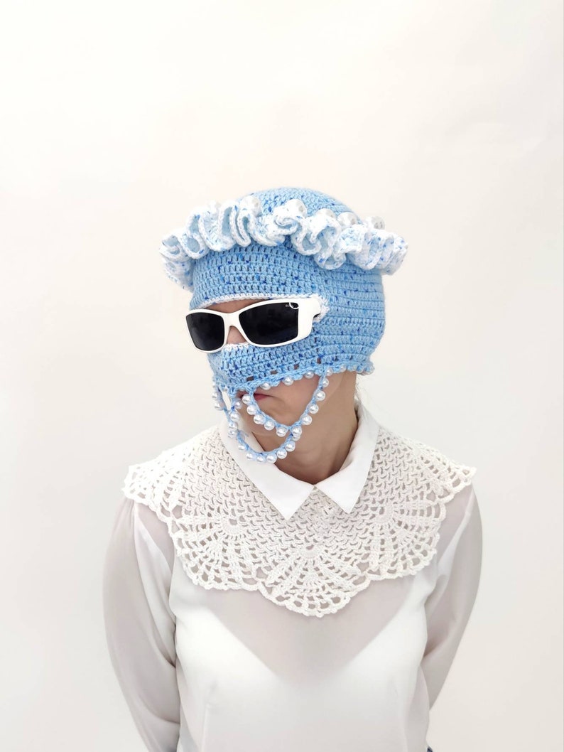 Balaclava, Mask, Womens Mens Royal Balaclava, Crochet Sky Blue Mask ...