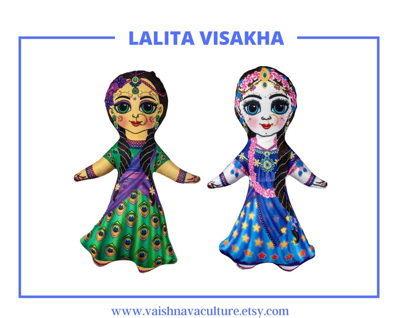 Lalita and Visakha Soft Dolls Cute Vaishnava Toys for Kids 7.8 Inches ...