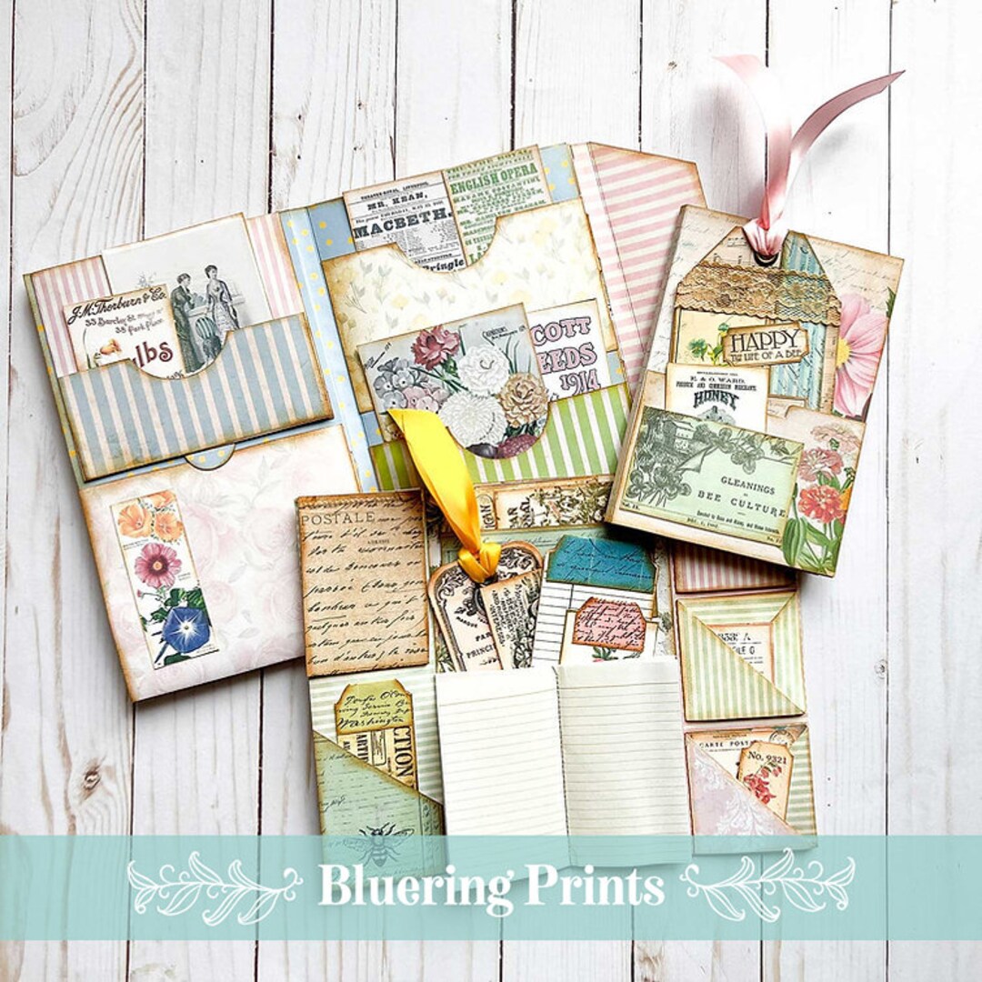 BUNDLE Printable Junk Journal Kit, Folding Folio, Loaded Folder, Craft ...