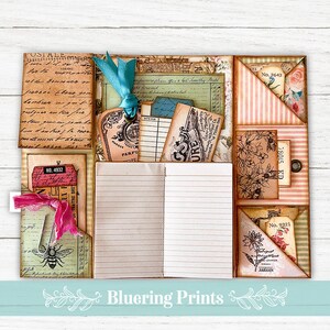 BUNDLE Printable Junk Journal Kit, Folding Folio, Loaded Folder, Craft ...