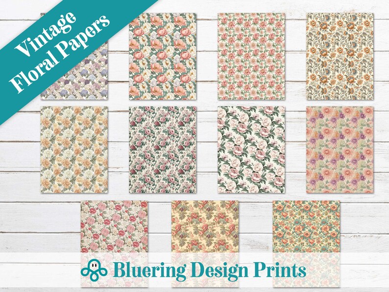 Vintage Floral Paper Pack | Junk Journal Ephemera (digital Download) - Etsy