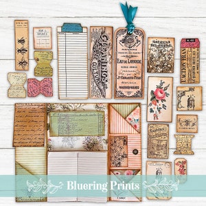 BUNDLE Printable Junk Journal Kit, Folding Folio, Loaded Folder, Craft ...