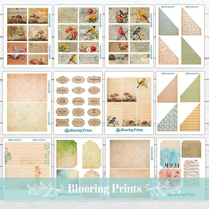 Big Kit for a Little Junk Journal: 40 Page Printable Papercraft ...