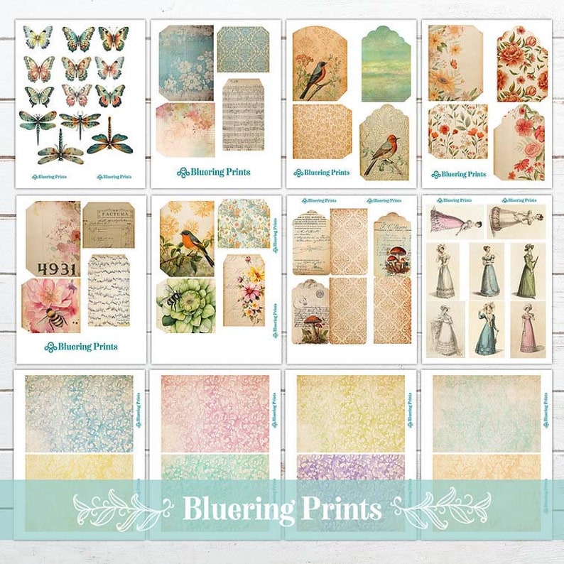 Big Kit for a Little Junk Journal: 40 Page Printable Papercraft ...