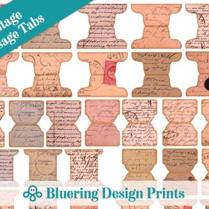 Vintage Message Tabs Digital Junk Journal Printable - Etsy