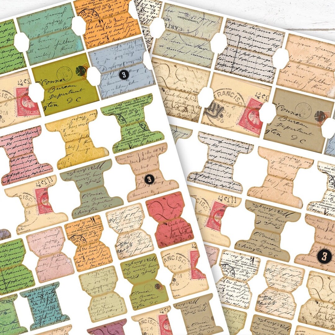 Vintage Message Tabs | Digital Junk Journal | Printable Ephemera ...