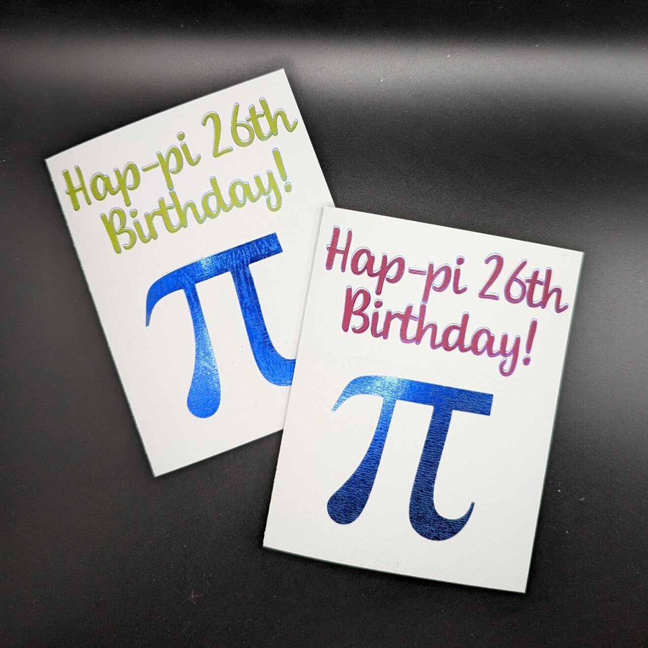 Pi Math Birthday Card With Metallic Foil, Customize With Birthday ...