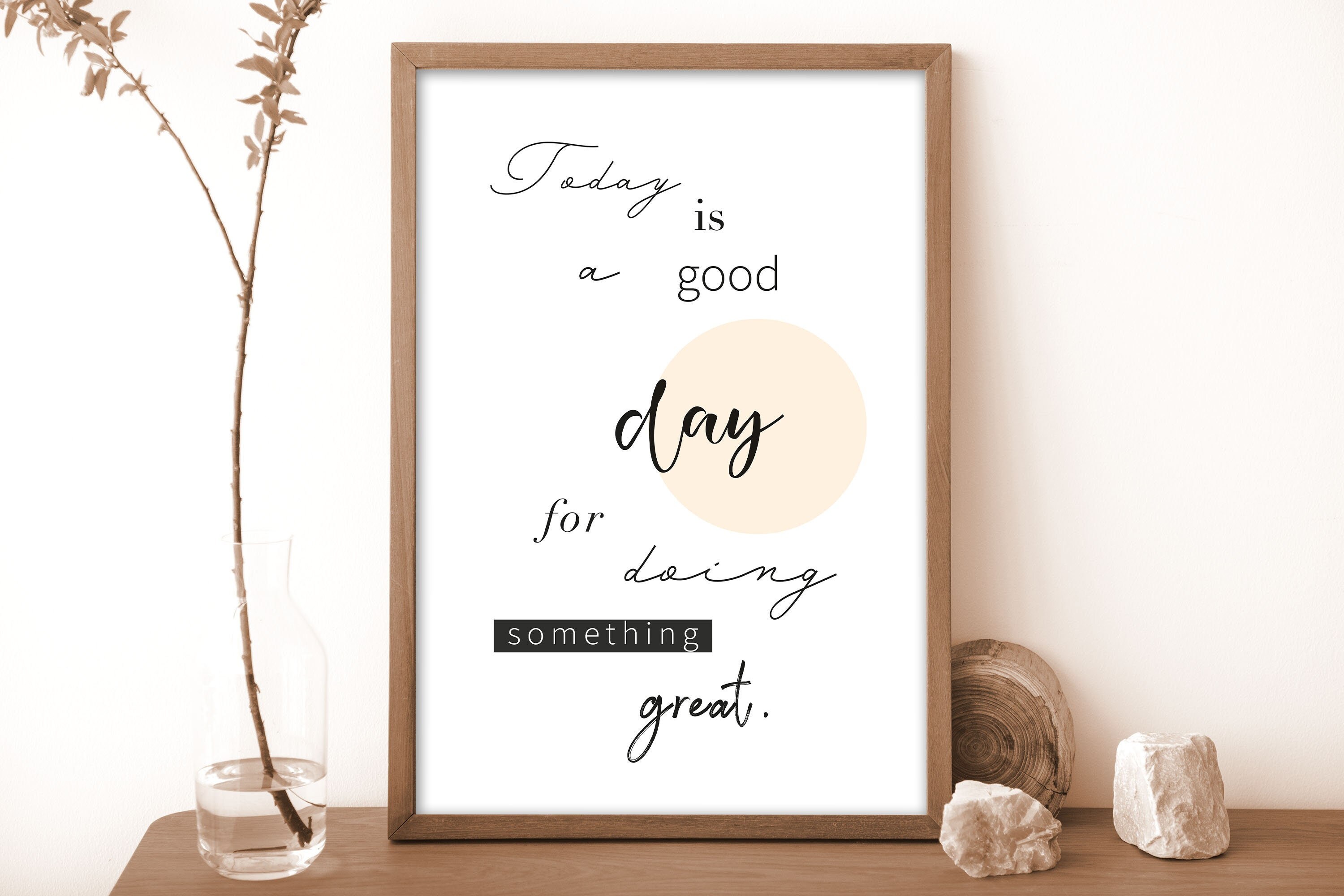 Typo Poster Mindfulness Printable Poster Today is a Great - Etsy