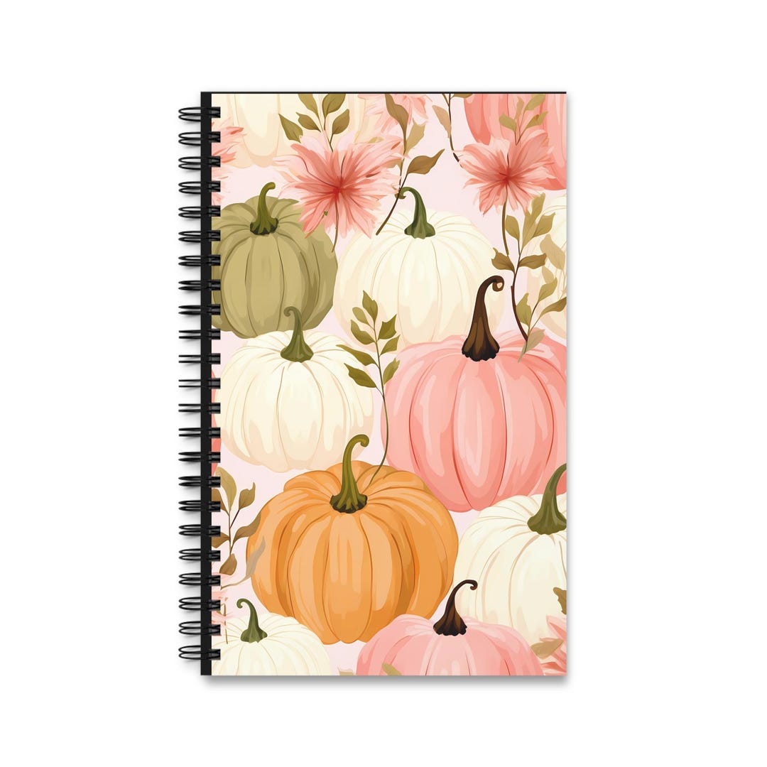 Autumn Pumpkin Spiral Journal: Floral Fall Notebook - Etsy