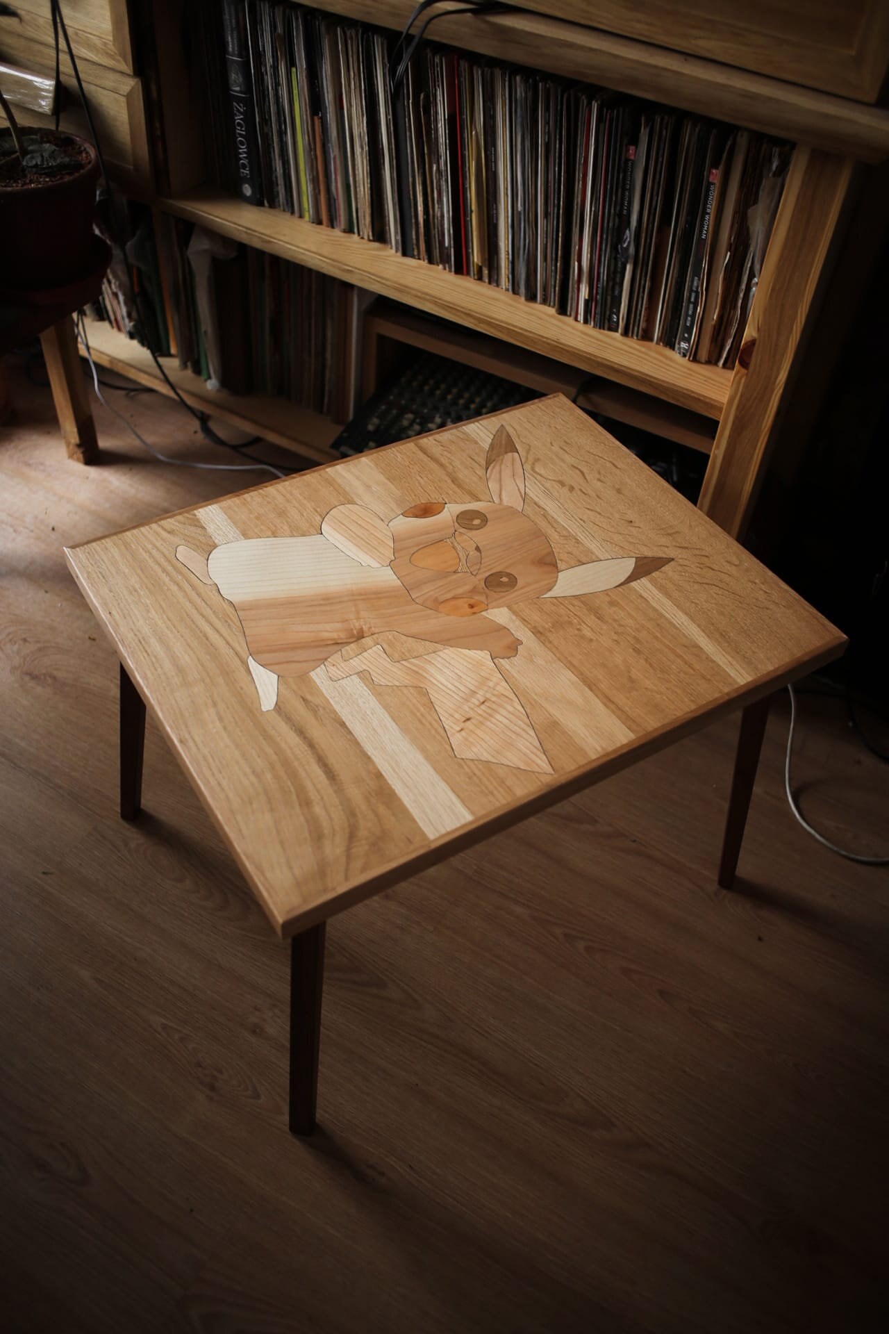 Pikachu Wooden Coffeee Table Pokemon Marquetry Inlay - Etsy