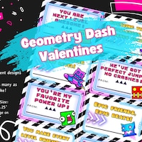 Printable Geometry Dash Birthday Card (digital Download) - Etsy