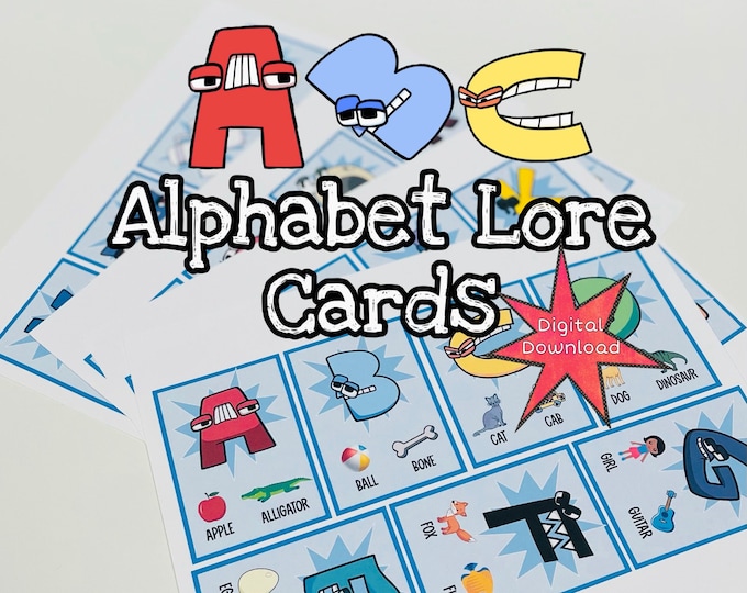 Printable Alphabet Lore Cards, Digital Download, Alphabet Flashcards ...