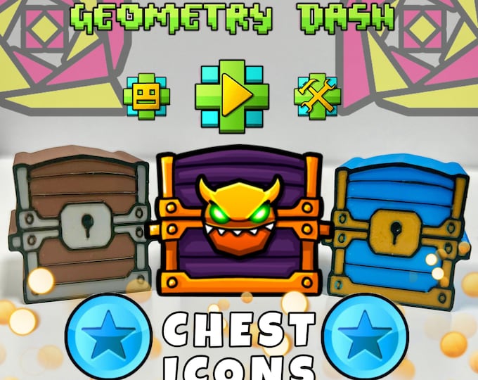 Chest Icons, Reward Chest Cubes, Geometry Dash Toys, 3D Printed Cubes, Geometry Dash Icons, Cake ...