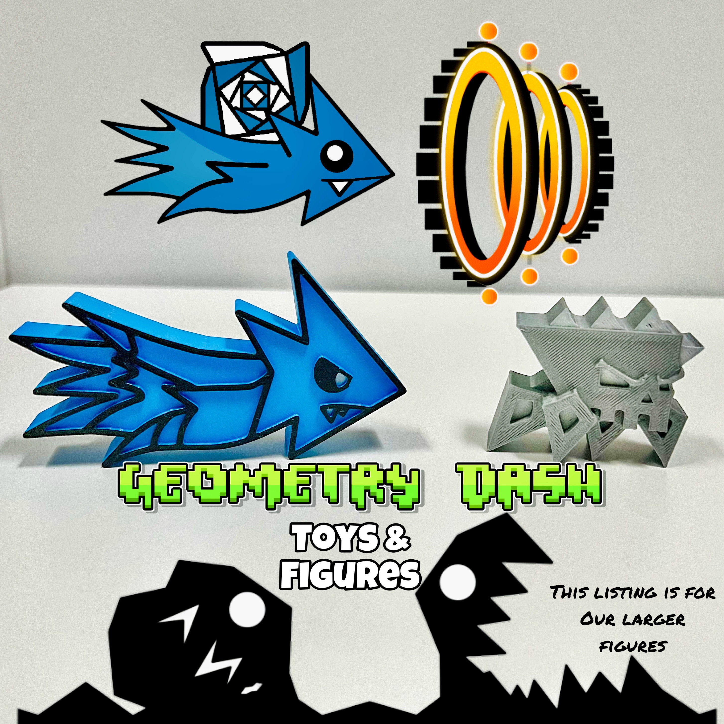 Ships, Ufo's, Geometry Dash 3D Printed Large Icons, Geometry Dash Icons ...