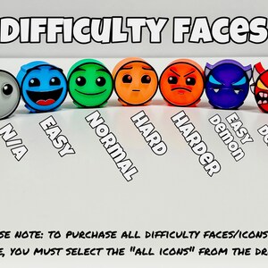 Difficulty Faces, Geometry Dash Toys, 3D Printed Cubes, Geometry Dash ...