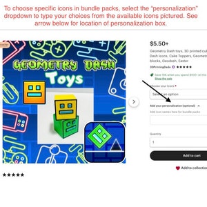 Geometry Dash Toys, 3D Printed Cubes, Geometry Dash Icons, Cake Toppers ...