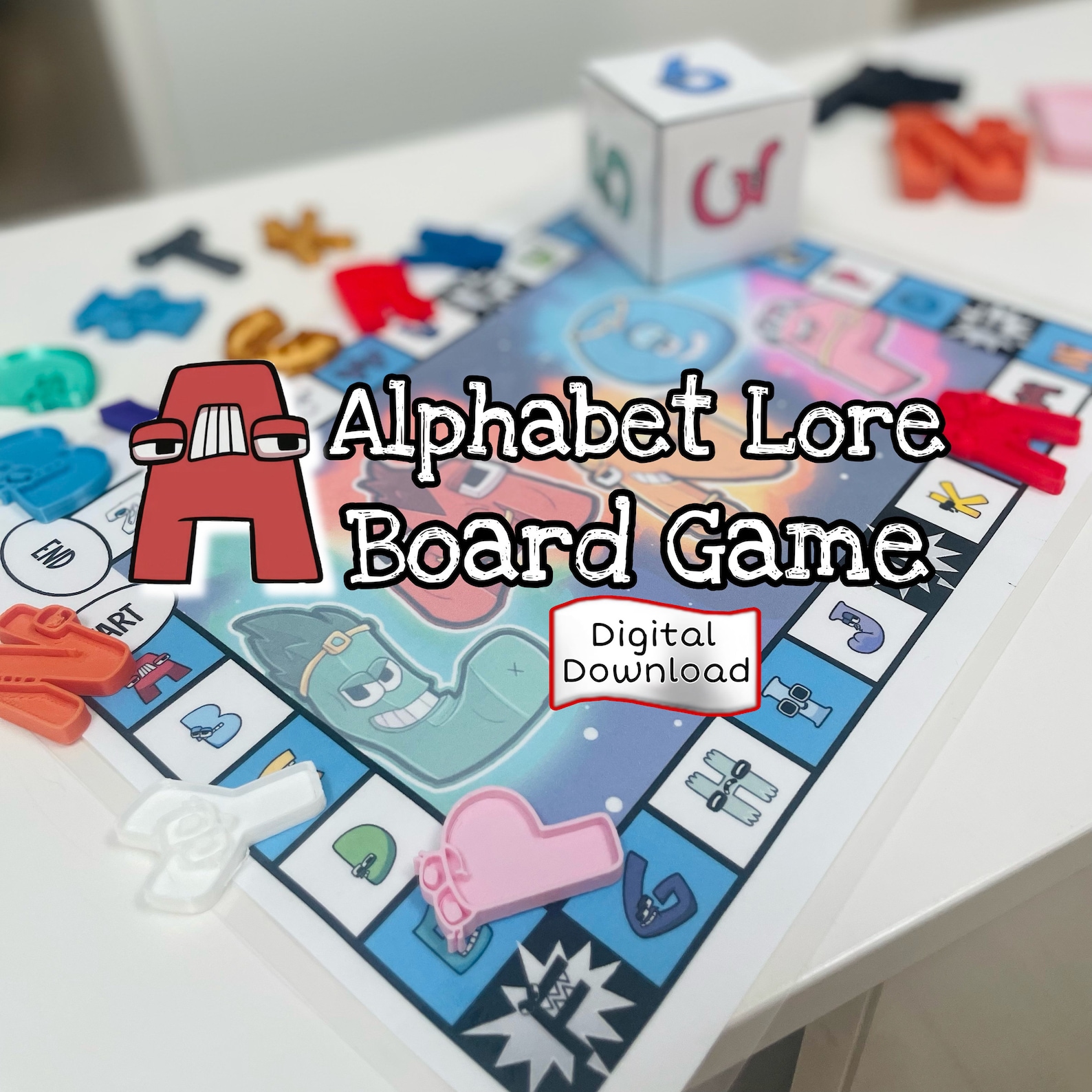 Printable Alphabet Lore Board Game "defeat Letter F", Digital Download ...