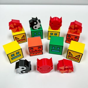 Geometry Dash Toys, 3D Printed Cubes, Geometry Dash Icons, Cake Toppers ...
