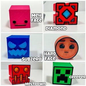 Geometry Dash Toys, 3D Printed Cubes, Geometry Dash Icons, Cake Toppers ...