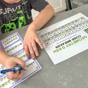 Printable Geometry Dash Code Breaker, 16 Codes to Break, Digital ...