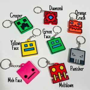 Geometry Dash Keychain, Geometry Dash Backpack Decoration, Geometry ...