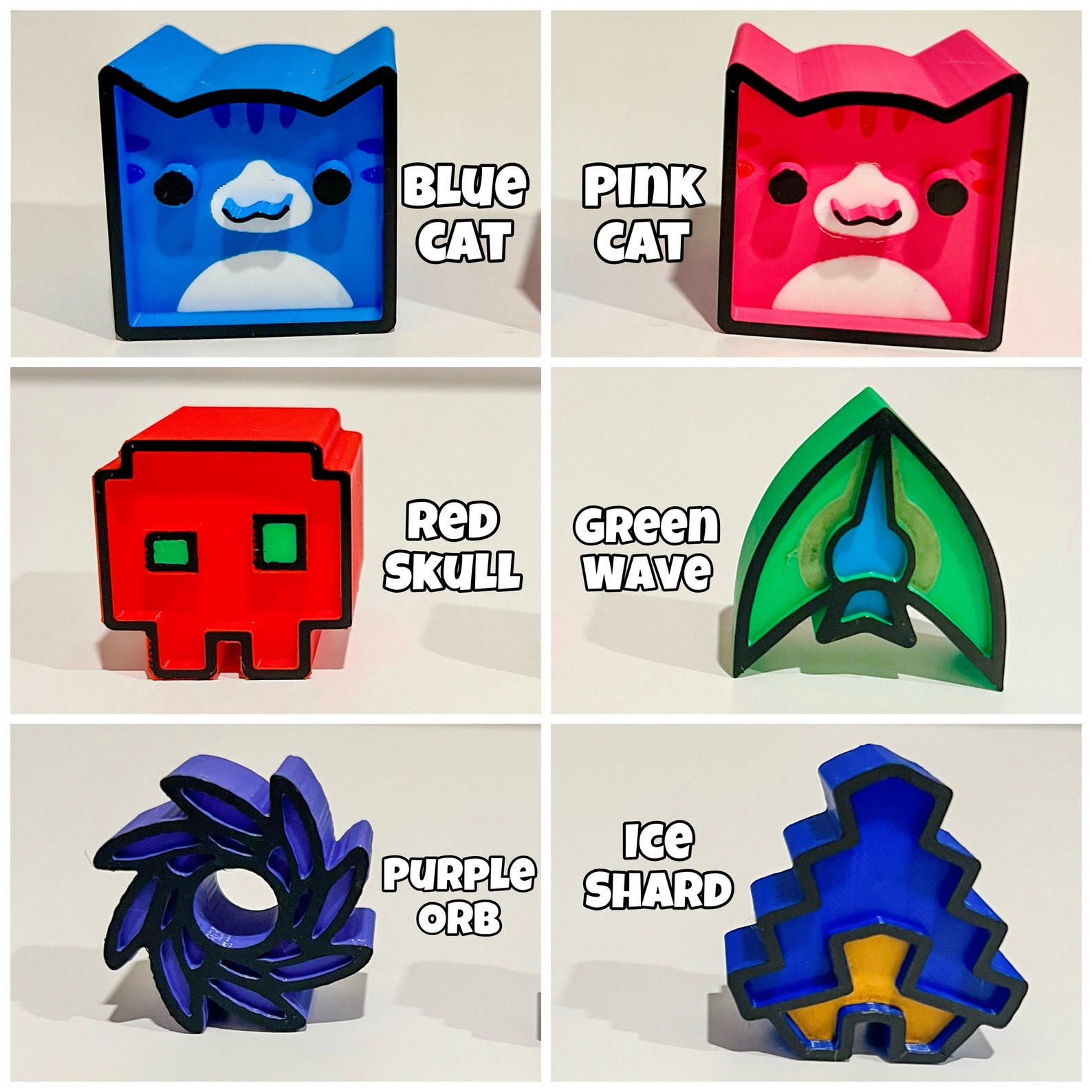 3D Printed Geometry Dash Cubes, Cake Toppers - Etsy