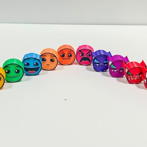 Difficulty Faces, Geometry Dash Toys, 3D Printed Cubes, Geometry Dash ...