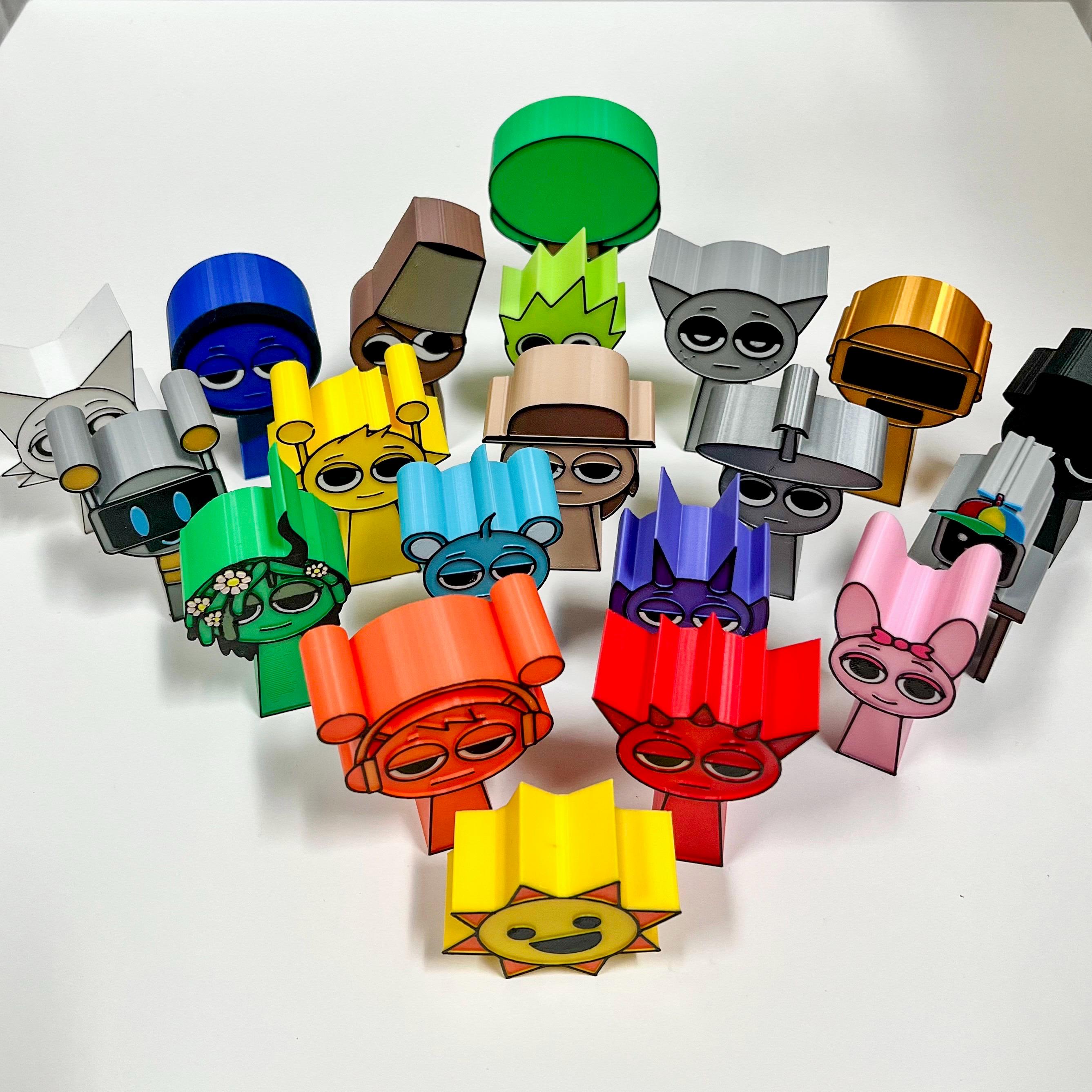 3D Printed Sprunki Toys, Incredibox Inspired Cake Topper, Party Favors ...