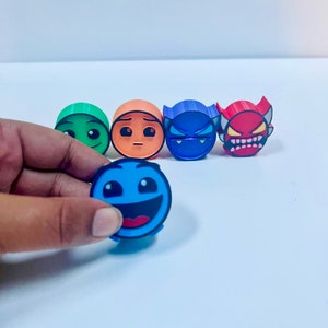 Difficulty Faces, Geometry Dash Toys, 3D Printed Cubes, Geometry Dash ...