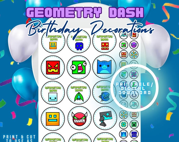 Printable Geometry Dash Reward Chart, Digital Download, Geometry Dash ...