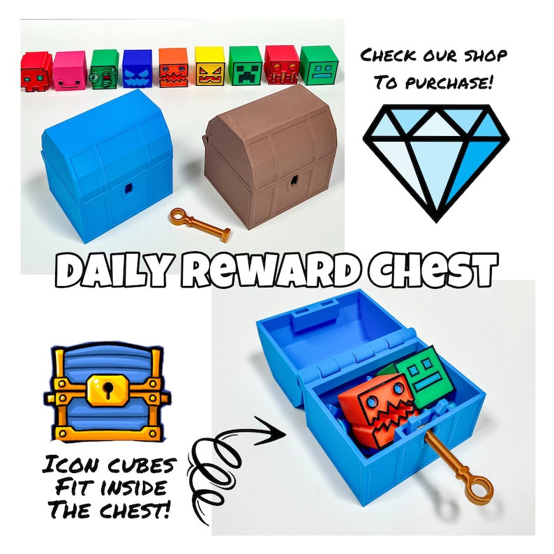 Cat Pack, Geometry Dash Toys, 3D Printed Cubes, Geometry Dash Icons ...