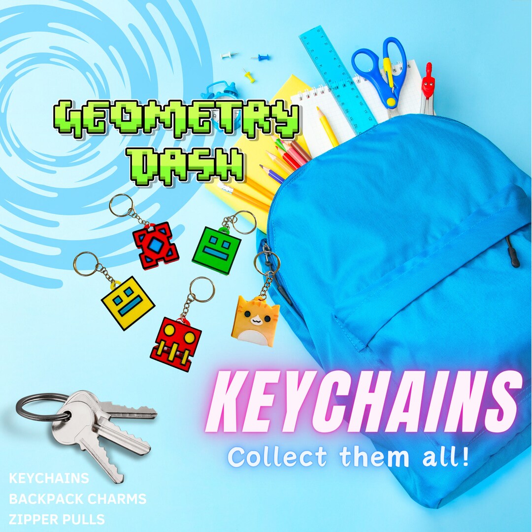 Geometry Dash Keychain, Geometry Dash Backpack Decoration, Geometry ...