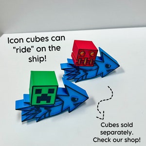 Ships, Ufo's, Geometry Dash 3D Printed Large Icons, Geometry Dash Icons ...