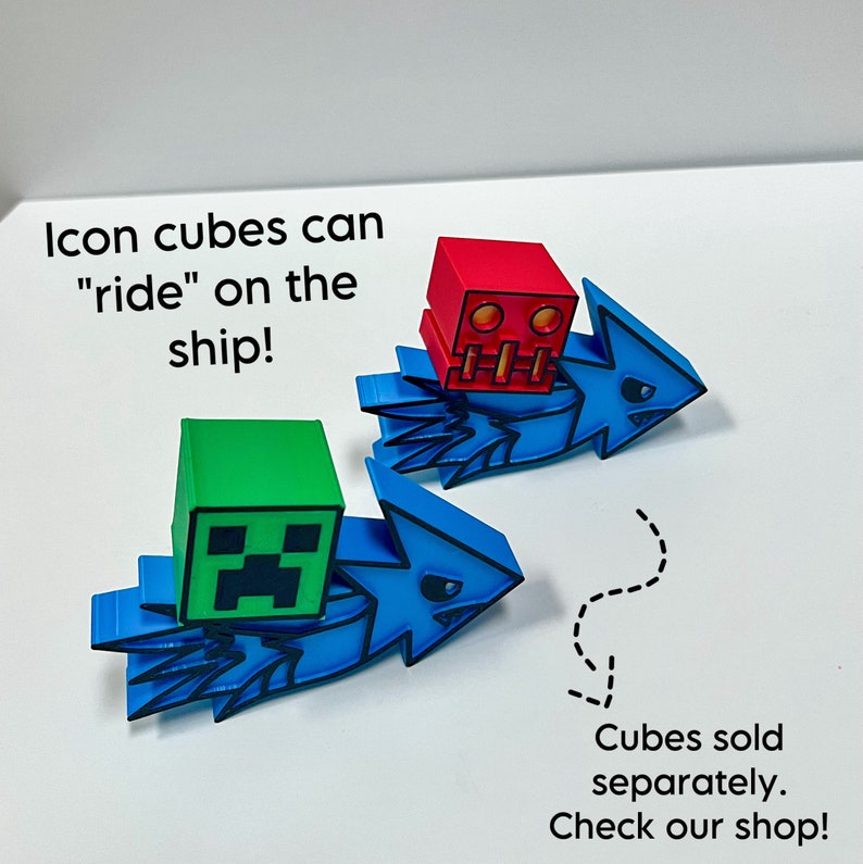 Ships, Ufo's, Geometry Dash 3D Printed Large Icons, Geometry Dash Icons ...