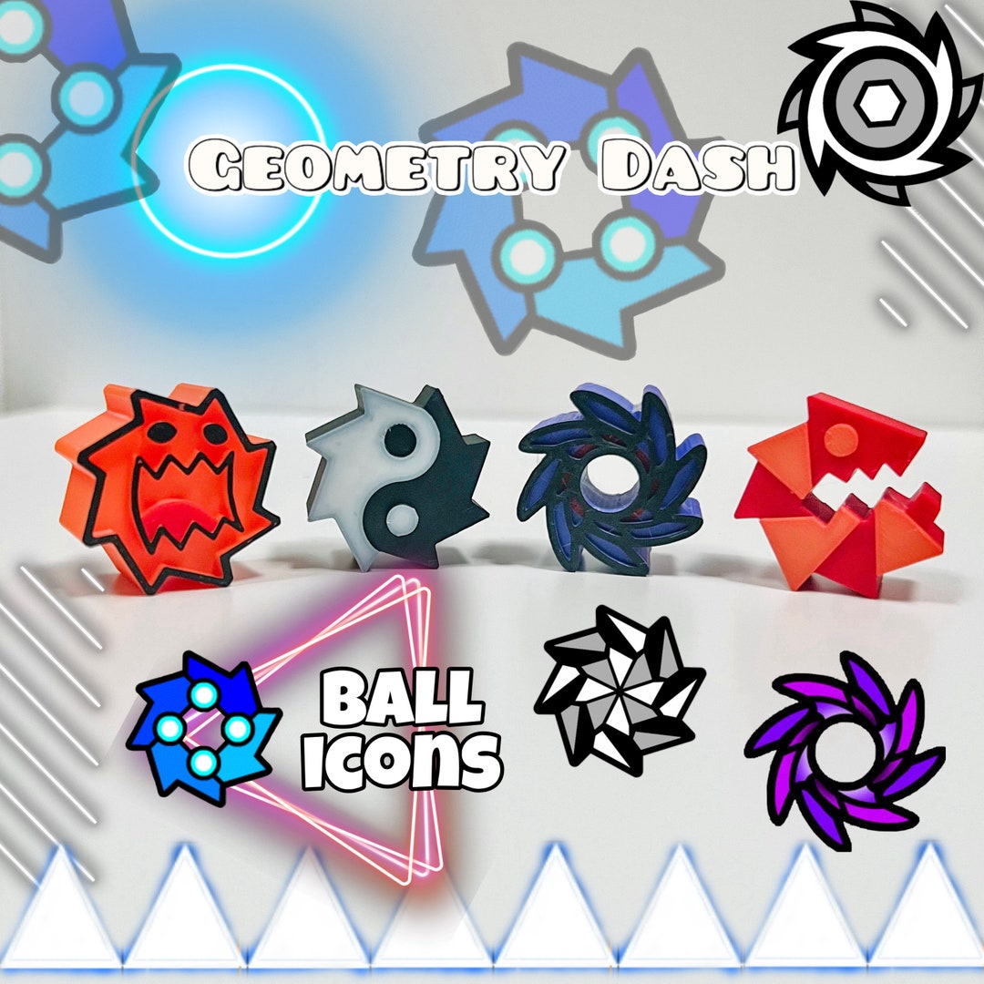 Ball Icons, Geometry Dash Toys, 3D Printed, Geometry Dash Icons, Cake ...