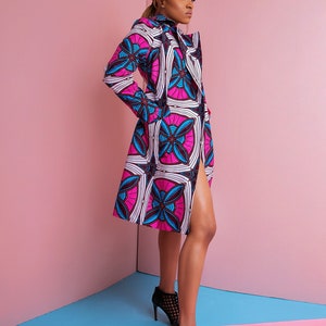 Colorful Print Long Jacket. African Print Jacket for Women. Midi Length ...