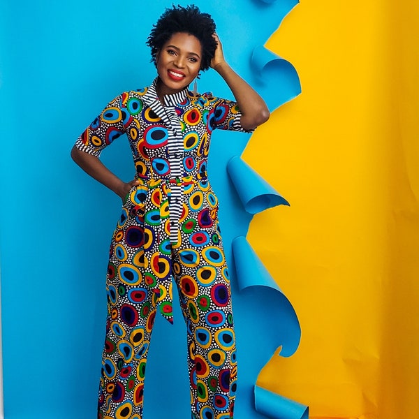 African Print Jumpsuit - Etsy