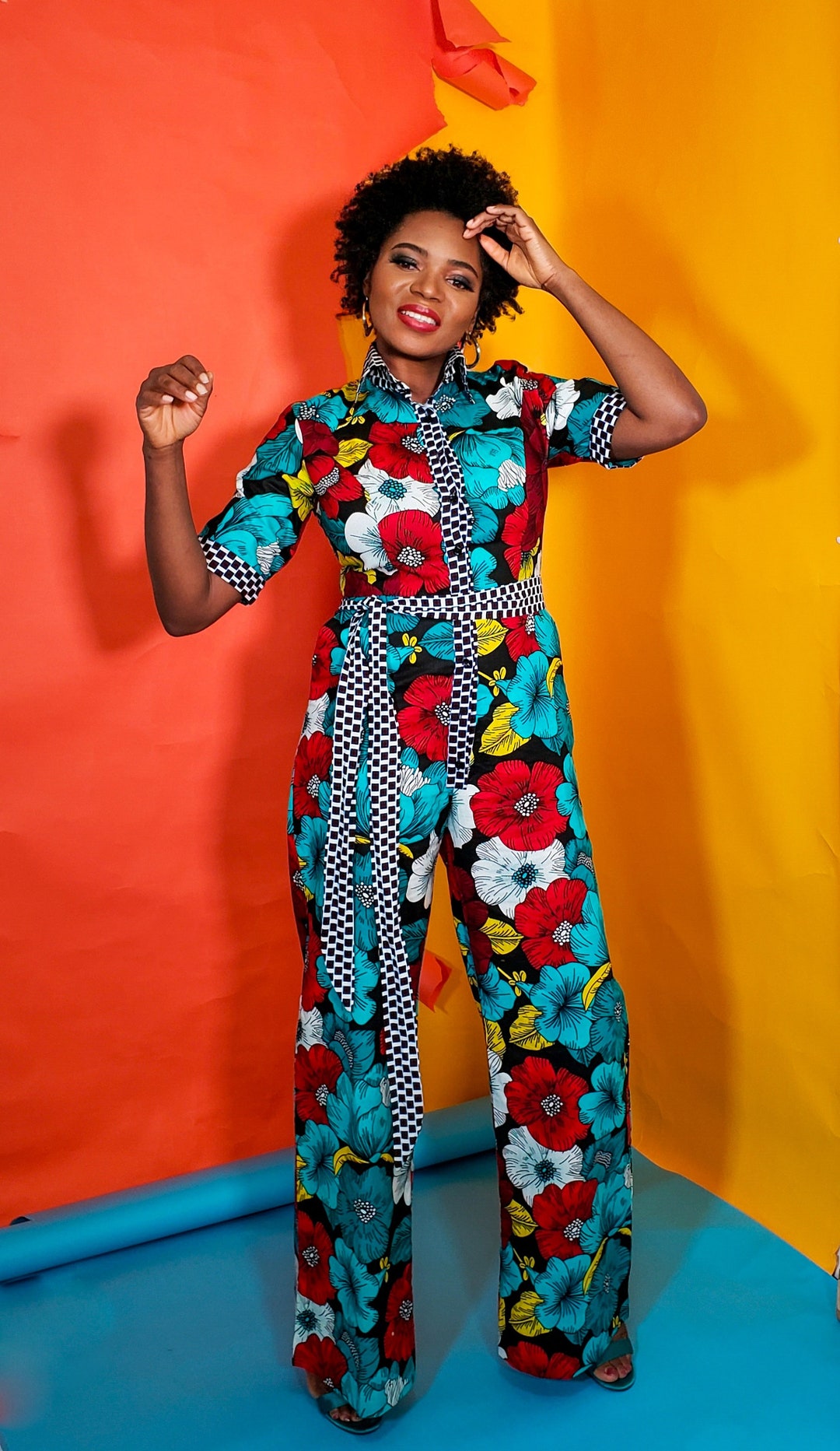 Colorful Ankara Print Women's Jumpsuit African Print Jumpsuit Plus Size ...