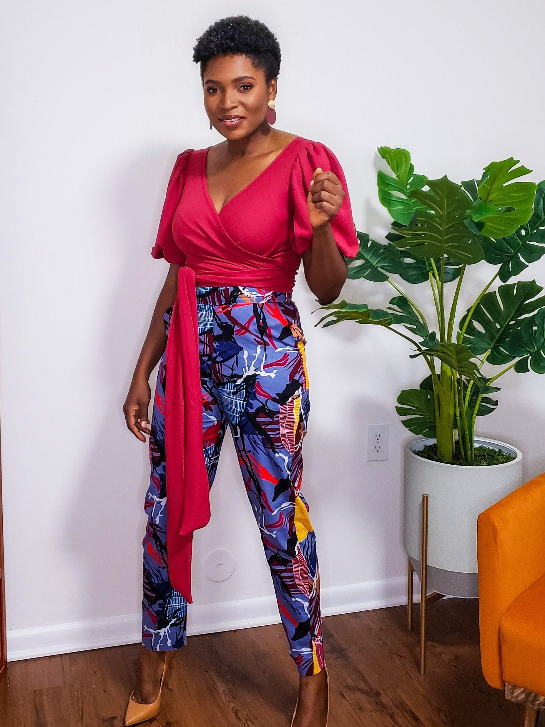 Colorful African Print Women's Pant Suit Jacket and Pants - Etsy