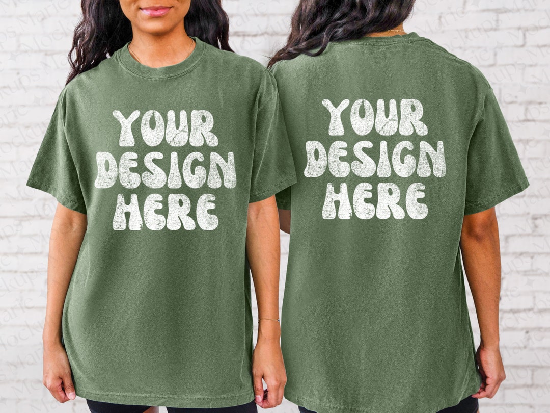 Comfort Colors C1717 Moss Mockup, Oversized Moss Back of Shirt Mockup ...