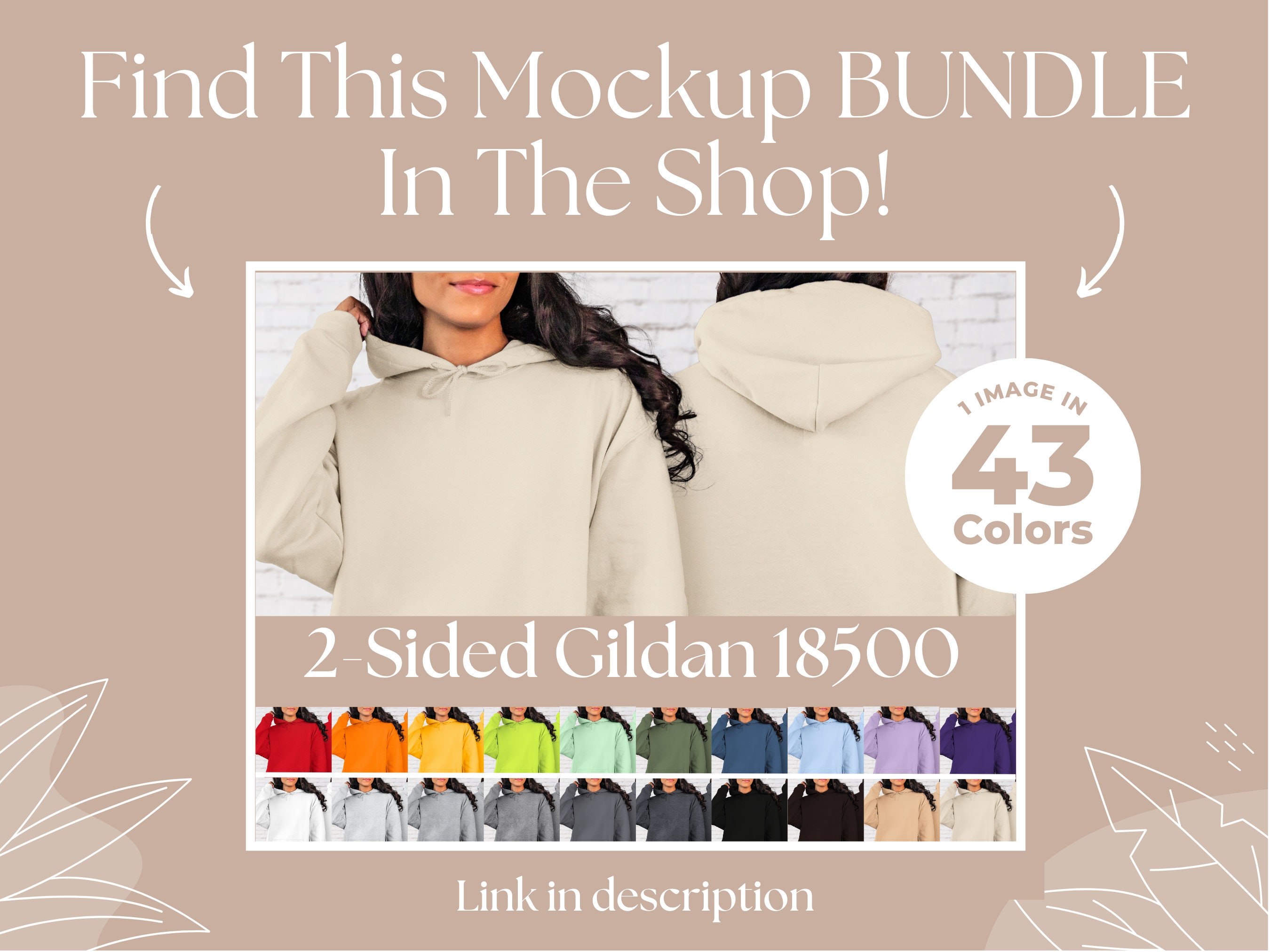 Gildan 18500 Forest Green Back Hoodie Mockup Oversized Dark - Etsy